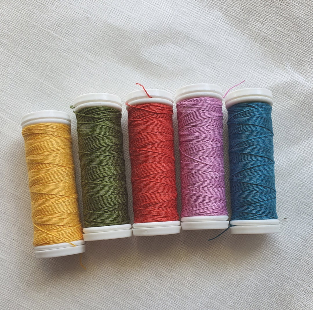 5 Spools of Linen Threads Intensive Colors 70 M Long Each, Hand ...