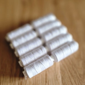 Set of Linen Thread 1/5/10 White Spools X 100 Meters Czech Linen ...