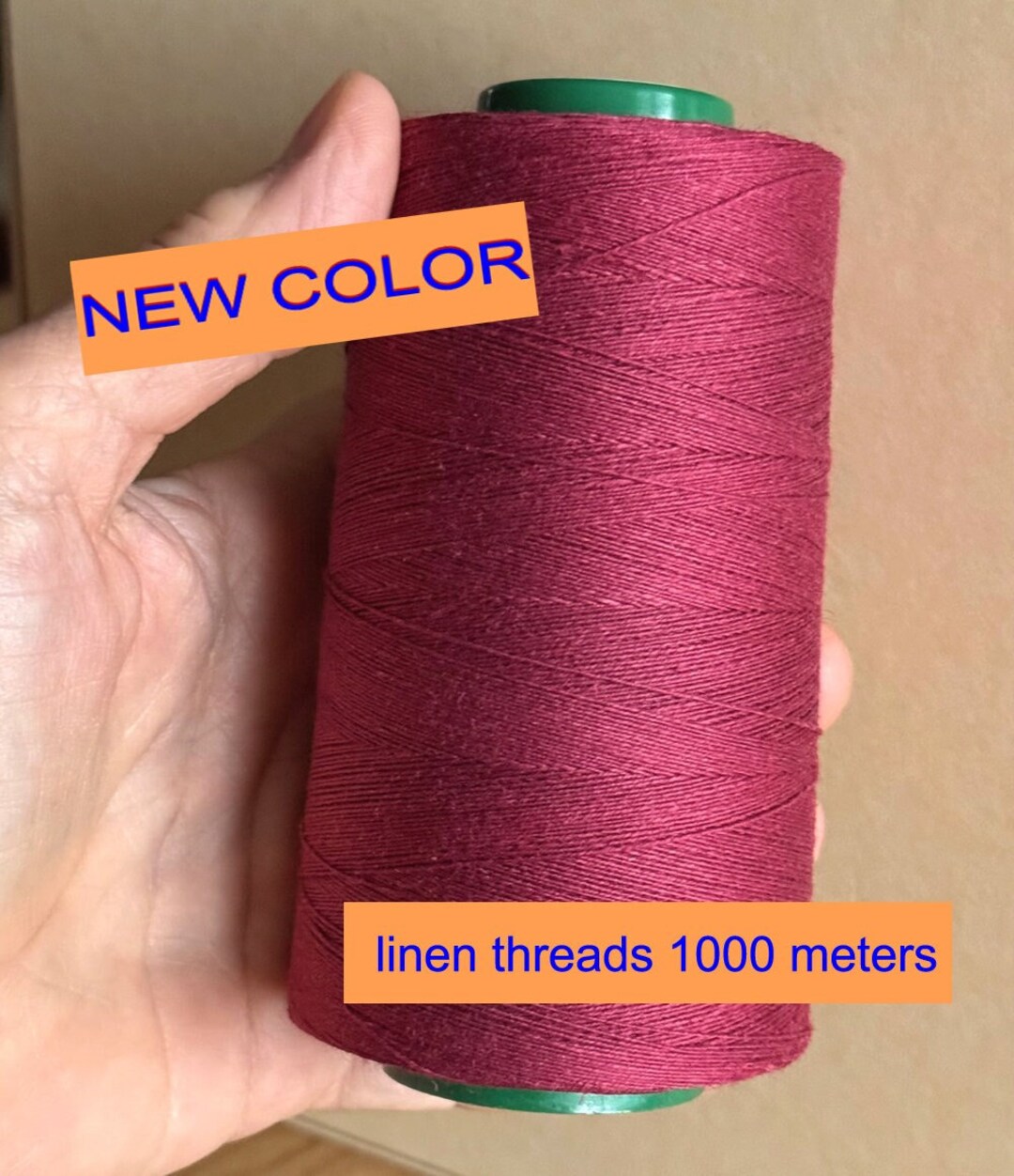 Linen Threads 1000 M 1 Claret Spool Hand & Machine Quilting Sewing ...
