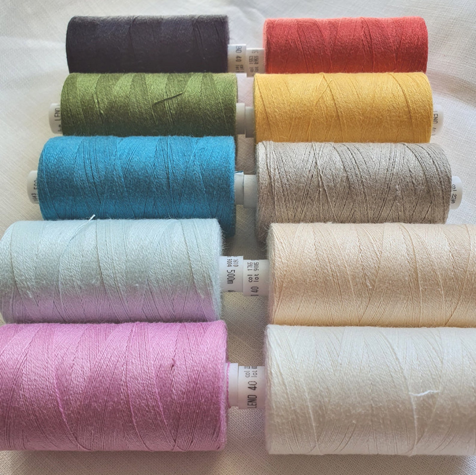 10 Colors of Linen Threads Each Linen Bobbin 500 M Linen - Etsy