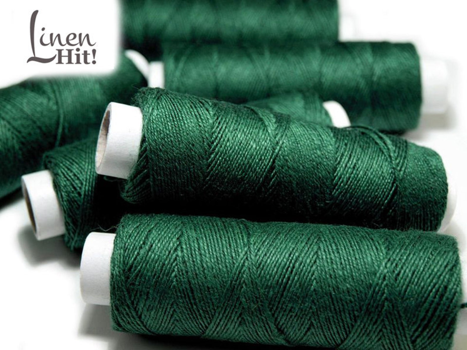 Linen Thread Set 1/5/10/20 Pine Green Spools Hand & Machine Quilting ...