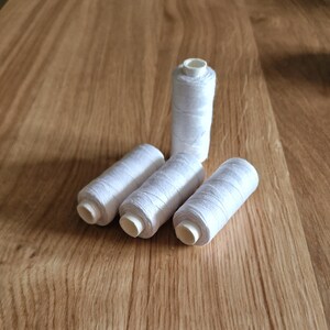 Set of Linen Thread 1/5/10 White Spools X 100 Meters Czech Linen ...
