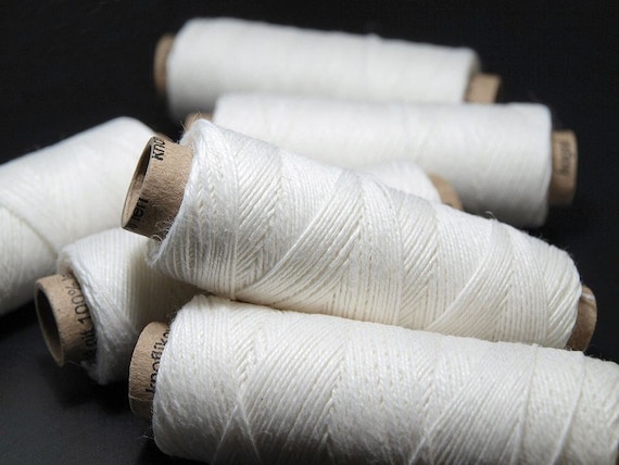 Set of Linen Thread 5/10/20 White Spools Hand & Machine | Etsy