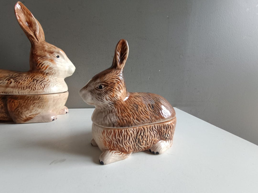 Terrine Little Brown Rabbit Bunny Ceramic by Michel Caugant/earthenware ...