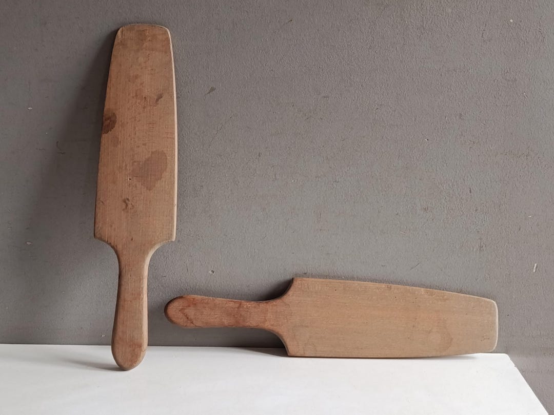 Antique Large Primitive Wood Spatula 1800s / Set of 2 / Vintage Rustic ...