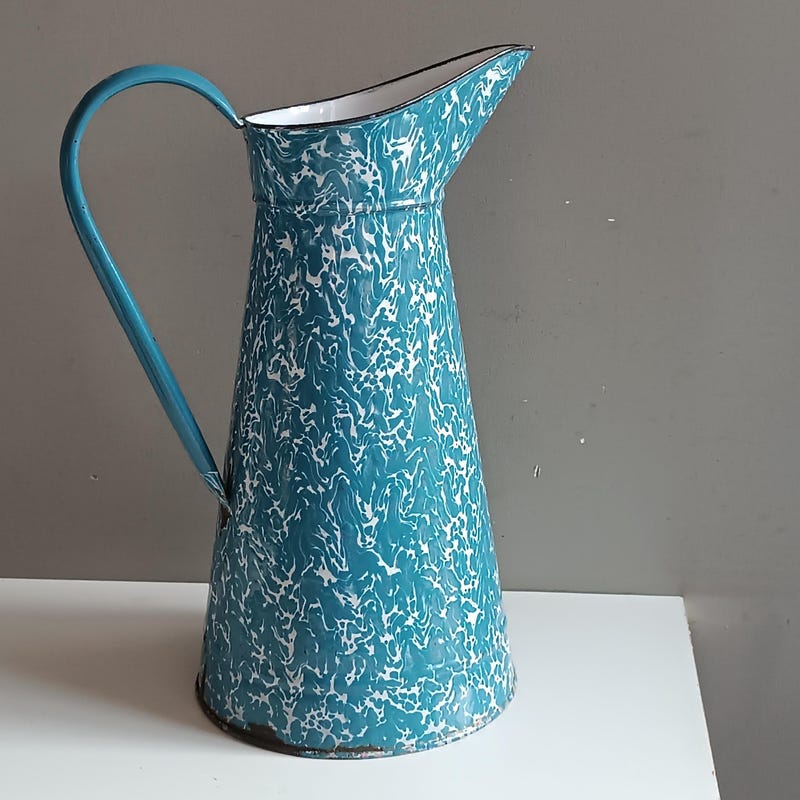 French Enamelware Pitcher - Etsy