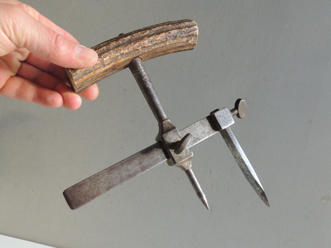 French Antique Metal Compass Saddler Shoemaker With Horn Handler ...