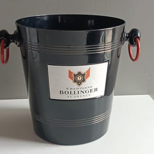 French Vintage Champagne Bucket Cooler Bollinger in Black Lacquered ...