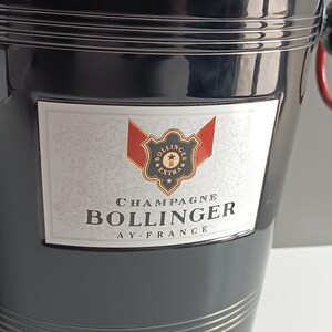 French Vintage Champagne Bucket Cooler Bollinger in Black Lacquered ...