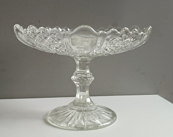 Antique French Glass Compote Bowl Stand Fruits Dish / Vintage Cup ...