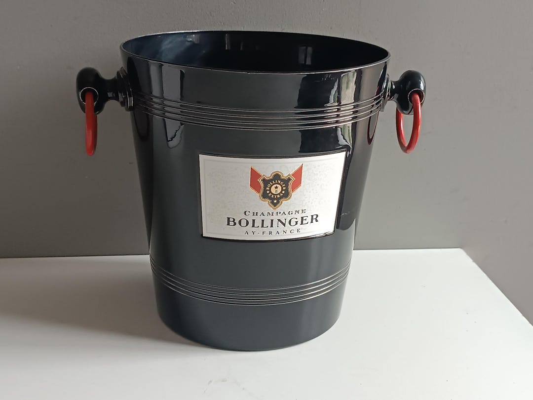 French Vintage Champagne Bucket Cooler Bollinger in Black Lacquered ...