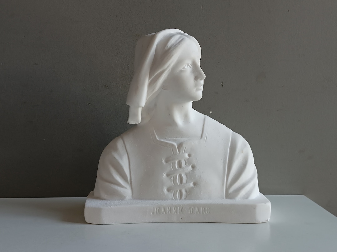 Antique Statue Thoughtful Saint Joan of Arc Alabaster Stone 2.0kgs ...