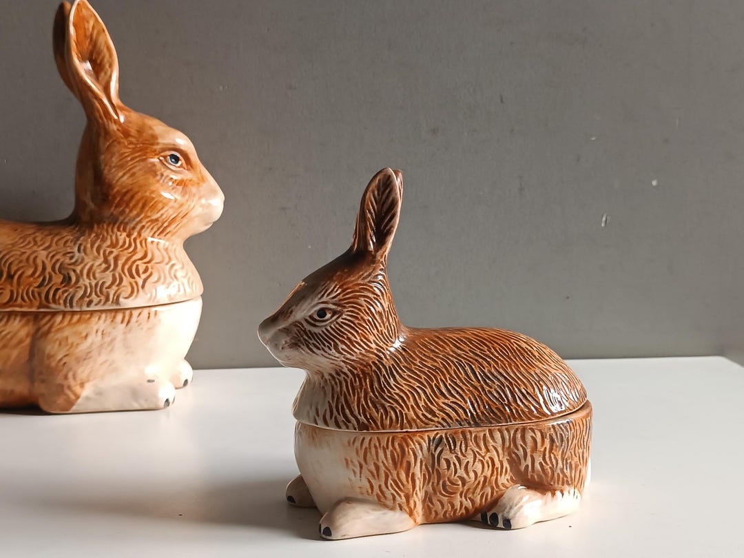 Terrine Little Brown Rabbit Bunny Ceramic by Michel Caugant/earthenware ...