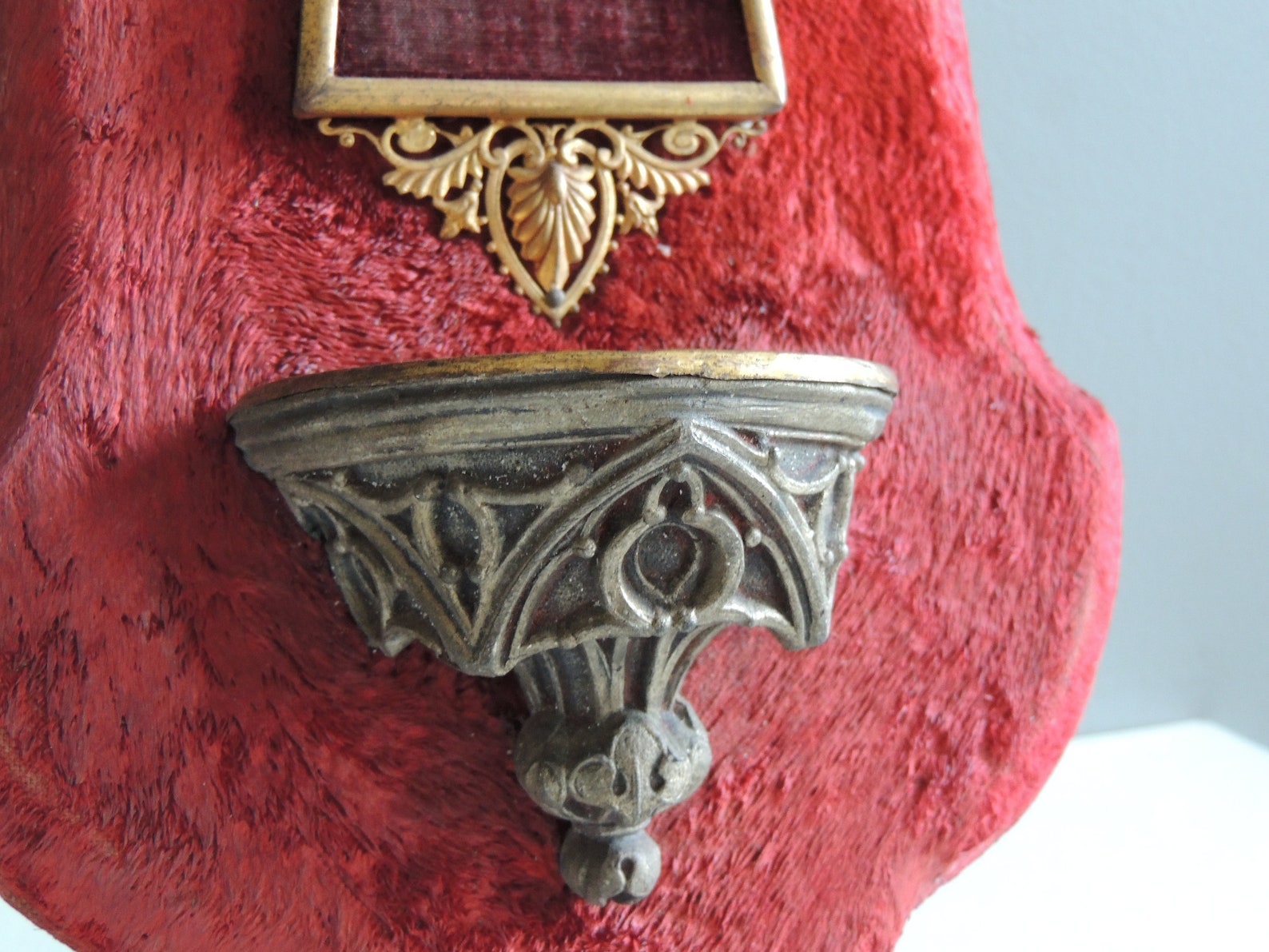 French Antique Large Holy Water Stoup Cross Crucifix With Porcelain ...