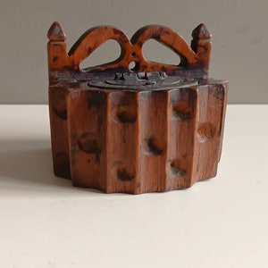 French Antique School Inkwell Carved Monoxyl Wood / Paris / Desk Office ...