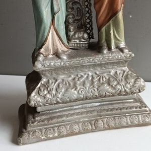 French Antique Nice Large Altar Crucifix Christ Calvary Chalkware on ...