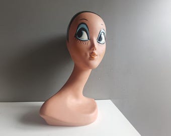 Vintage Twiggy Mannequin Head, Mid Century Vintage Retro 60s Shop ...