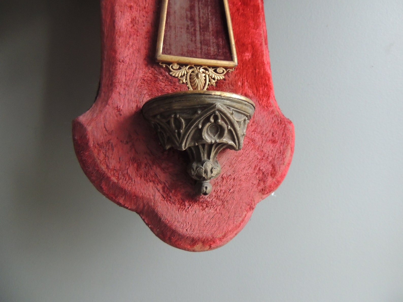 French Antique Large Holy Water Stoup Cross Crucifix With Porcelain ...