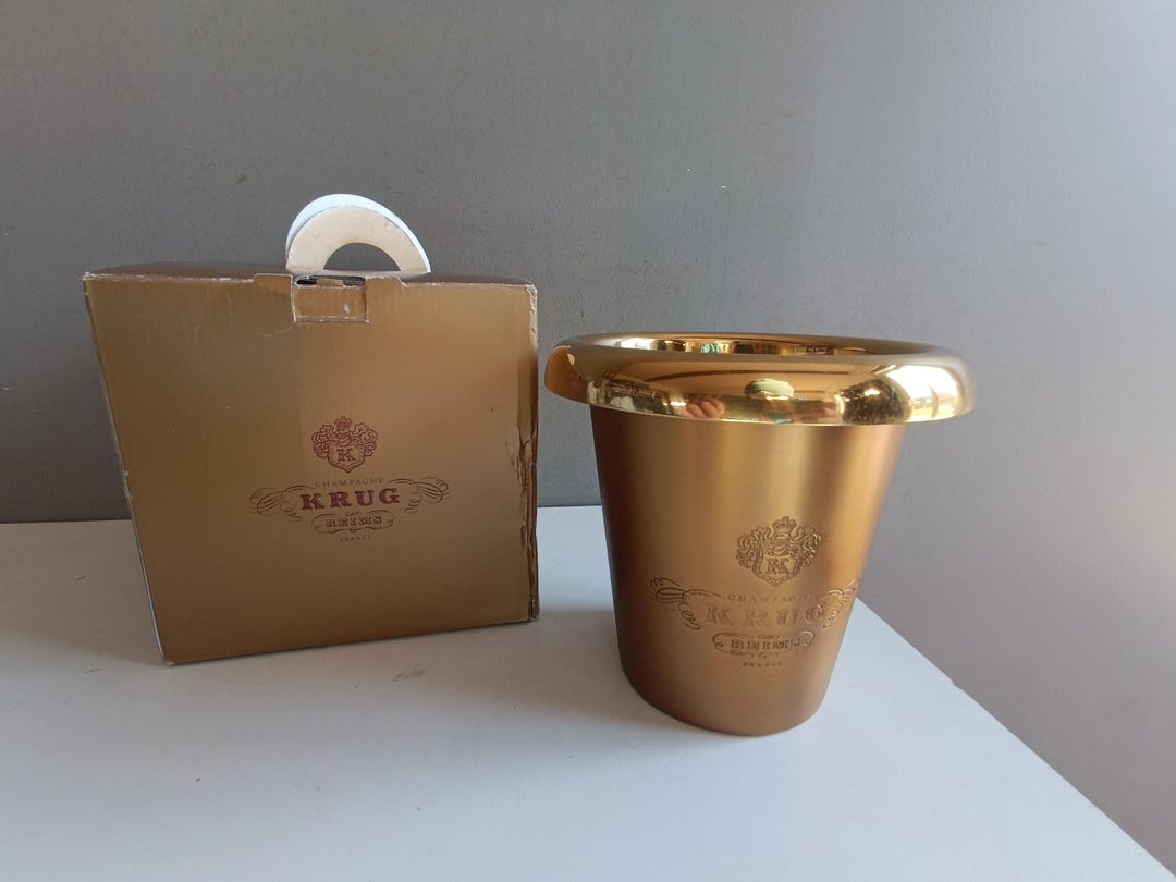 French Champagne Brass Ice Bucket Cooler Krug Reims Vintage / Made in ...