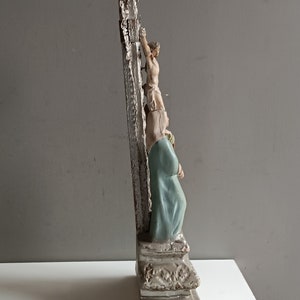 French Antique Nice Large Altar Crucifix Christ Calvary Chalkware on ...