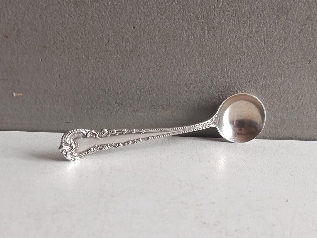 Antique Sterling Silver Salt Ou Mustard Spoon English Harris & Schaffer ...