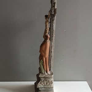 French Antique Nice Large Altar Crucifix Christ Calvary Chalkware on ...