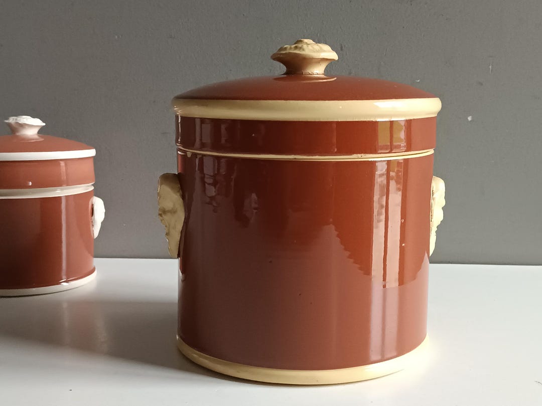 French Antique Large Ironstone Terrine Jar Foie Gras Pot Vintage ...