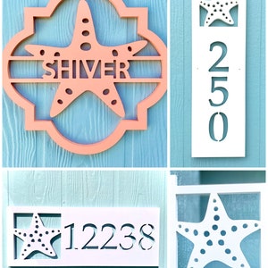 Custom Starfish House Name Sign, Weatherproof Personalized Home Name ...