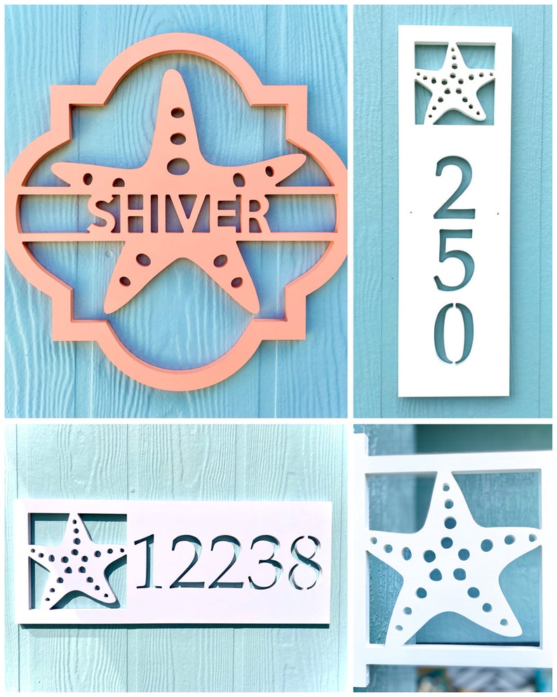 Custom Starfish House Name Sign Weatherproof Personalized - Etsy