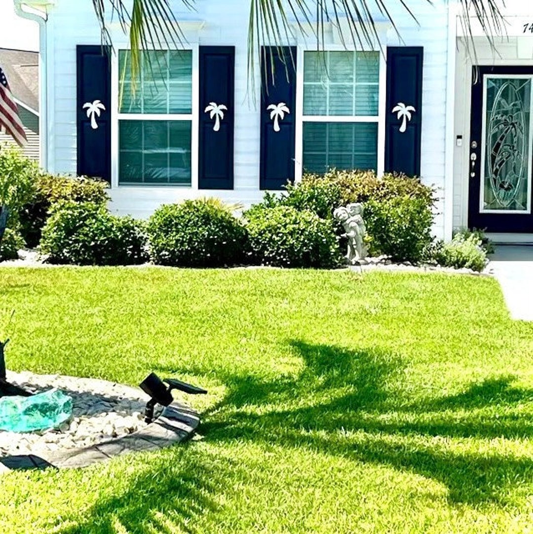 Palm Tree Shutter Decorations: Weatherproof PVC Coastal Decor - Shutter ...