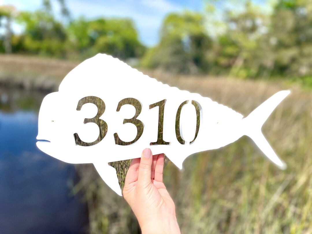 Mahi Mahi Fish Address Sign: Coastal Beach House Decor - Etsy