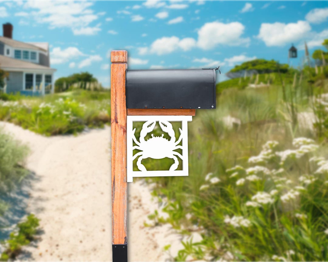 Crab Mailbox Bracket: Weatherproof Coastal Beach House Outdoor Decor ...