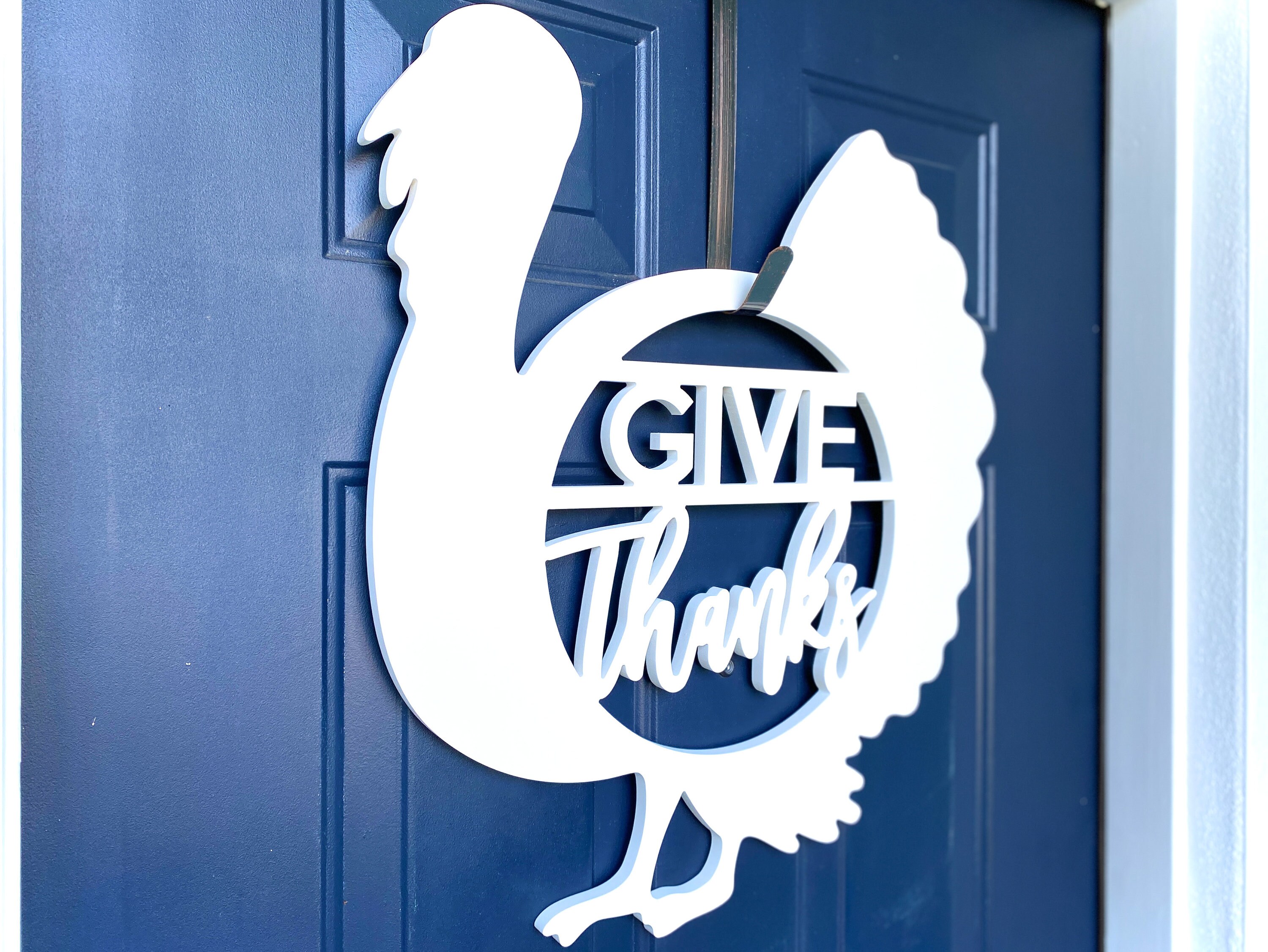 Give Thanks Turkey Door Hanger: Weatherproof Thanksgiving Decor - Etsy