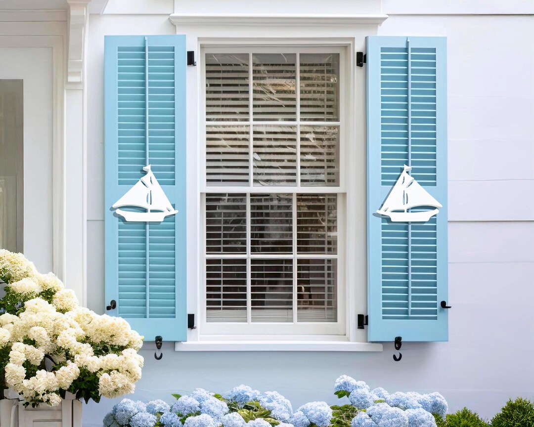Sailboat Shutter Decorations: Weatherproof Coastal Home Decor - Shutter ...
