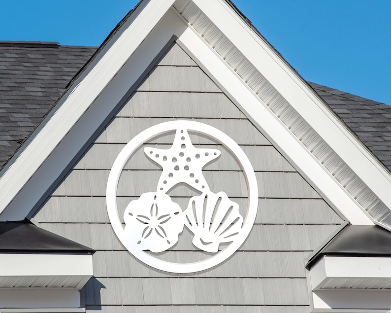 Seashell Trio Wall Art: Weatherproof Outdoor Beach Decor Sign - Etsy
