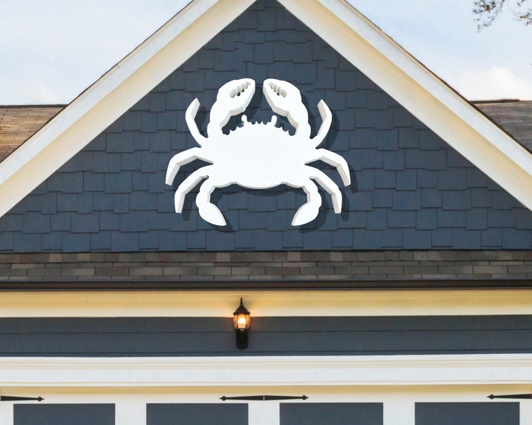 Large Weatherproof Crab Wall Décor: Coastal Outdoor Sign for Beach ...