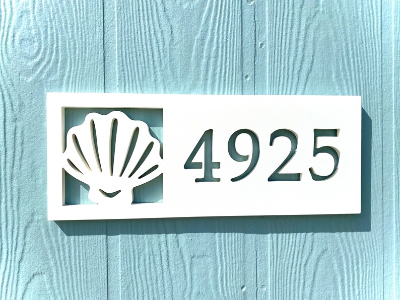 Seashell Address Sign: Weatherproof Coastal House Numbers - Etsy