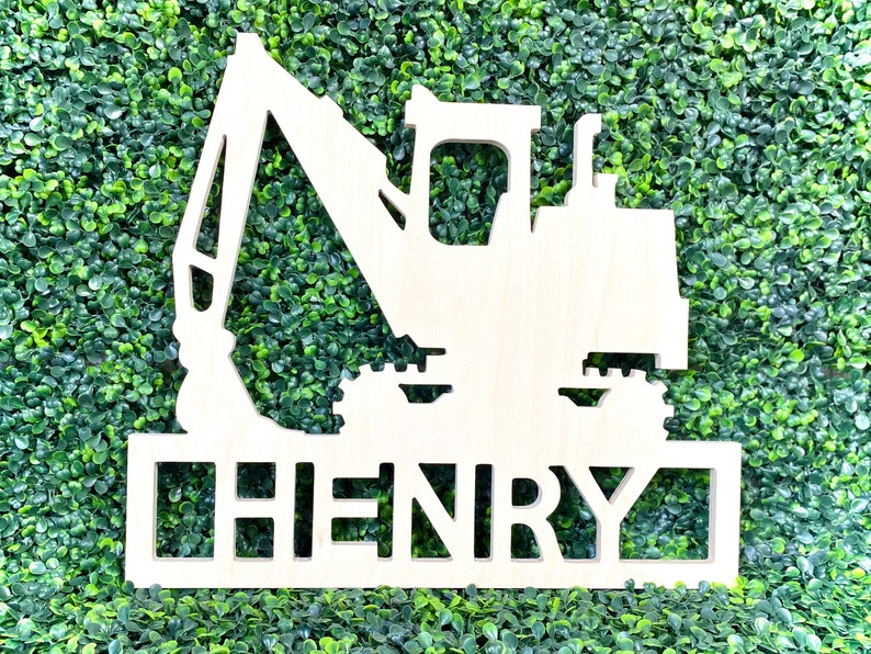 Excavator Digger Name Sign Boys Construction Truck Room | Etsy