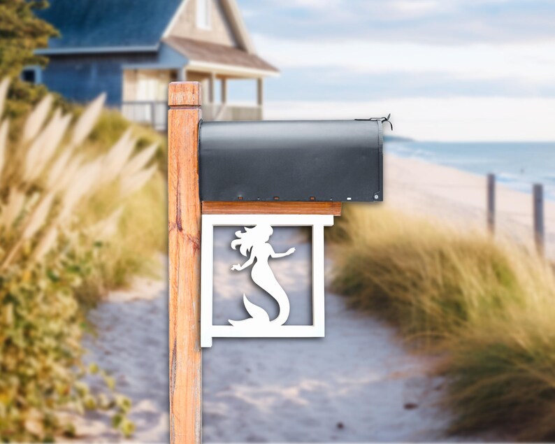 Mermaid Mailbox Bracket: Weatherproof Coastal Beach House Outdoor Decor ...