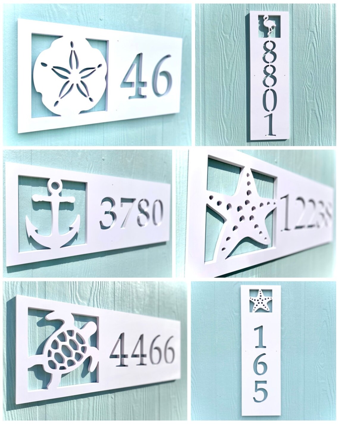 Vertical Sun Address Sign Weatherproof PVC House Numbers | Etsy