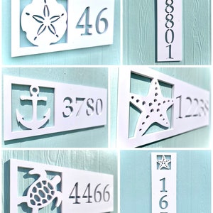 Vertical Sun Address Sign, Weatherproof PVC House Numbers, Coastal ...