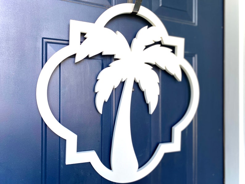 Palm Tree Door Hanger Exterior Weatherproof PVC House Sign - Etsy