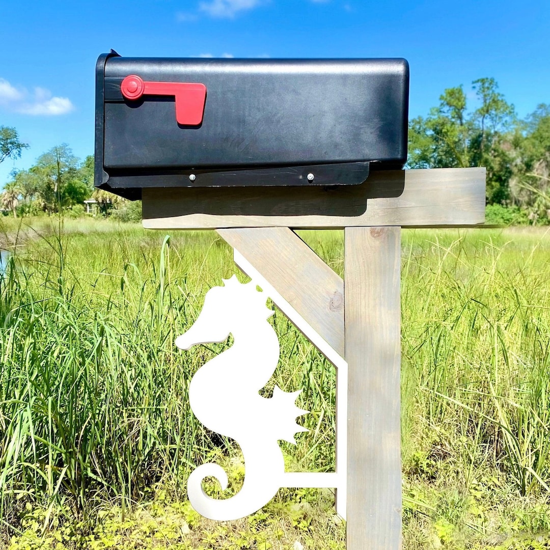 Seahorse Mailbox Bracket: Weatherproof Coastal Beach House Outdoor ...