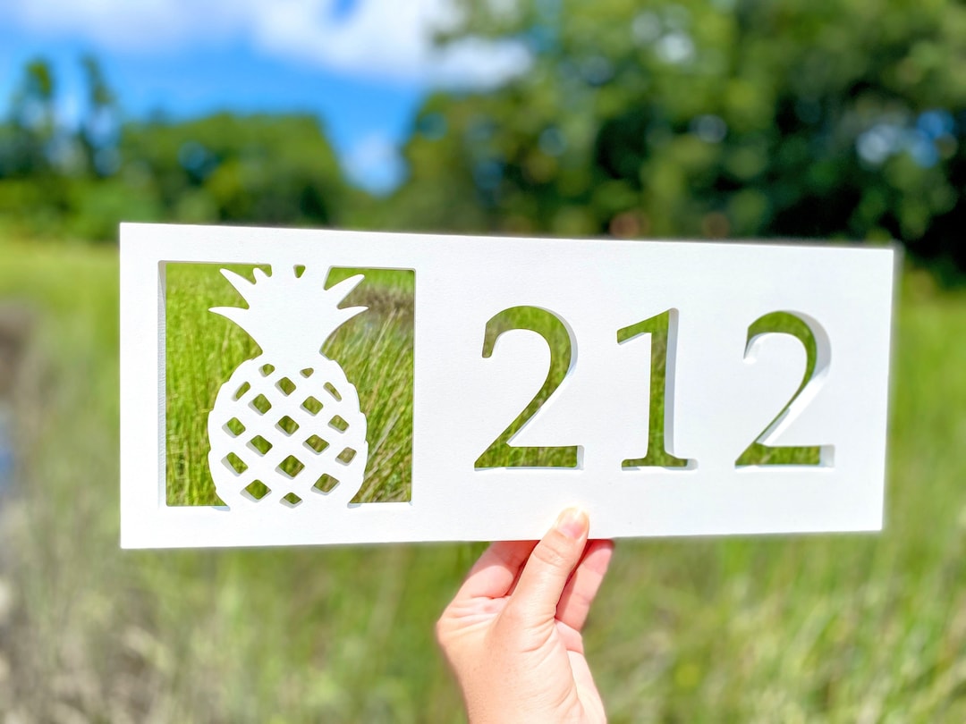 Pineapple Address Sign: Weatherproof Coastal House Numbers - Etsy