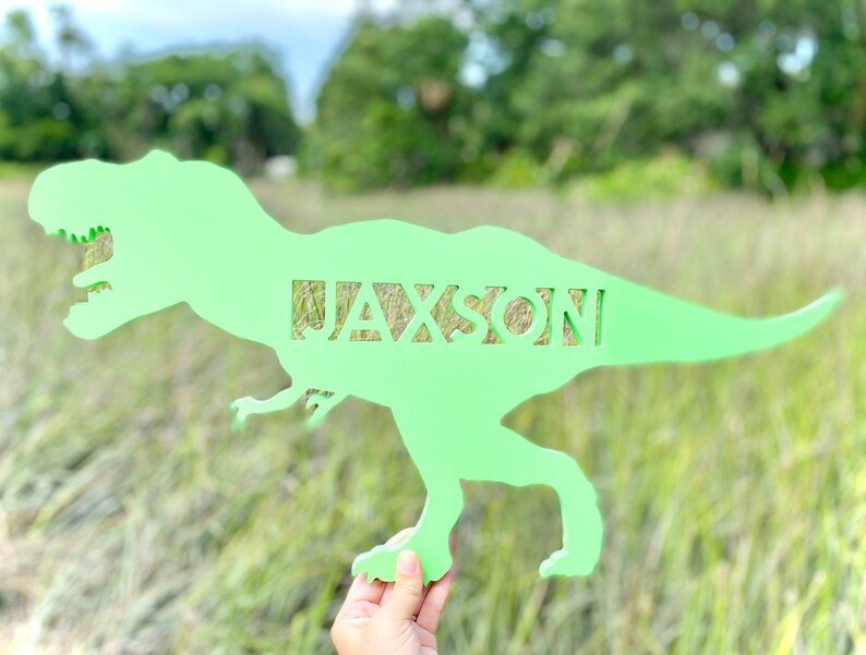 T Rex Dinosaur Name Sign Kids Dinosaur Bedroom Decor Boys - Etsy