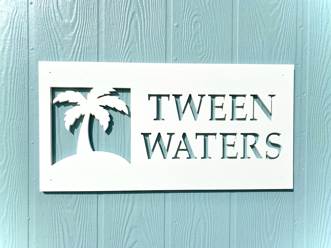Custom Palm Tree Beach House Name Sign Weatherproof - Etsy