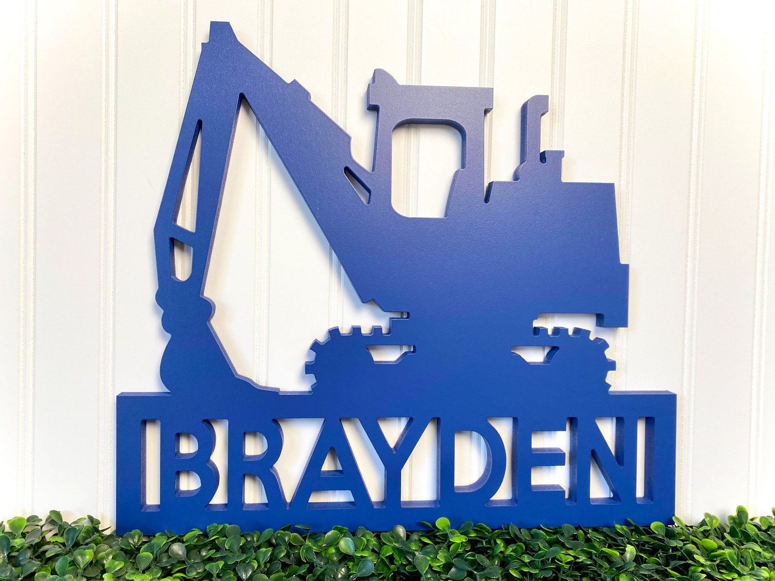 Excavator Digger Name Sign Boys Construction Truck Room | Etsy