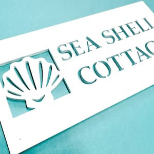 Custom Seashell Beach House Name Sign: Weatherproof Outdoor Coastal ...