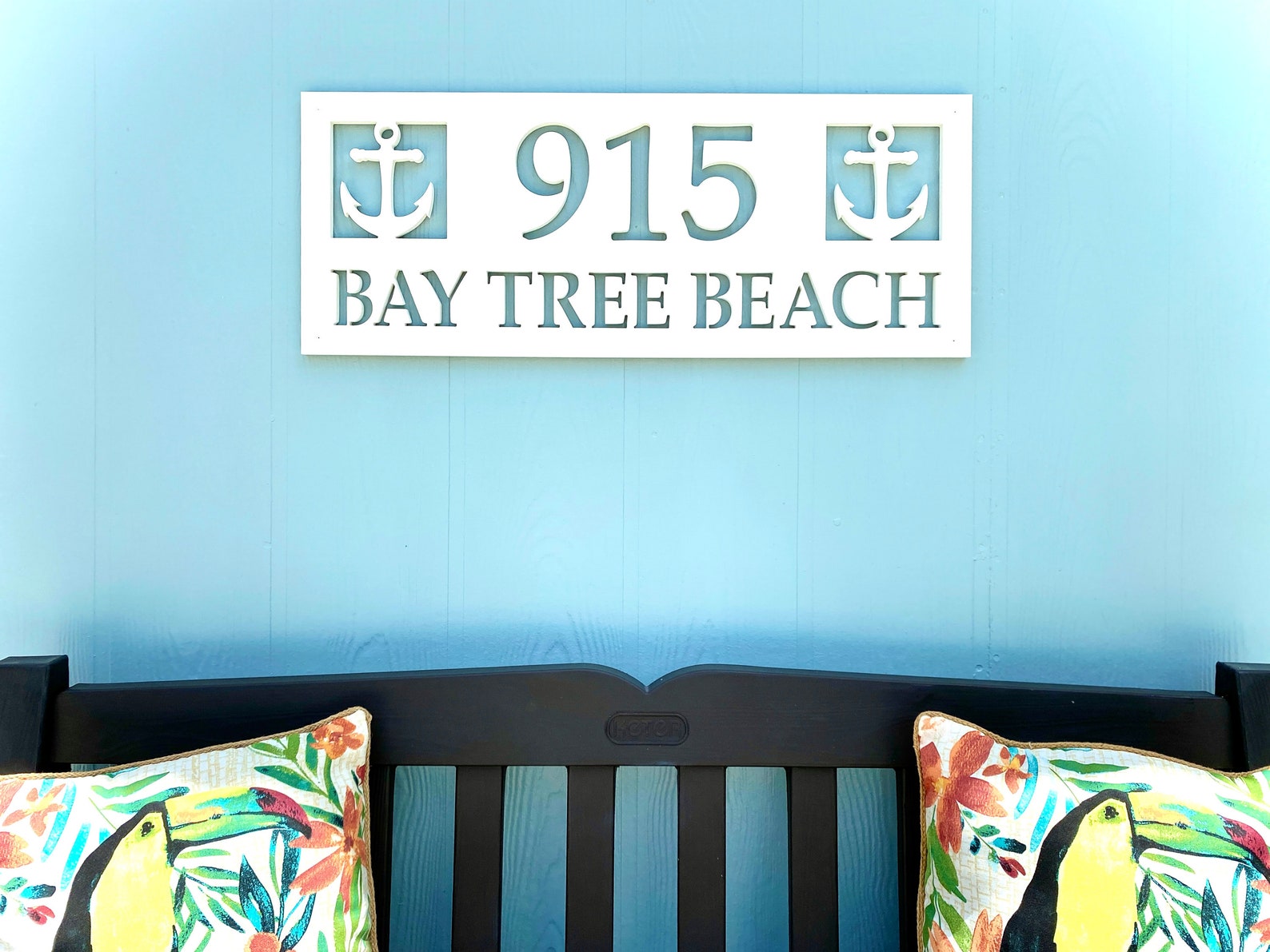 Full Street Address Plate With Starfish Coastal Beach House - Etsy