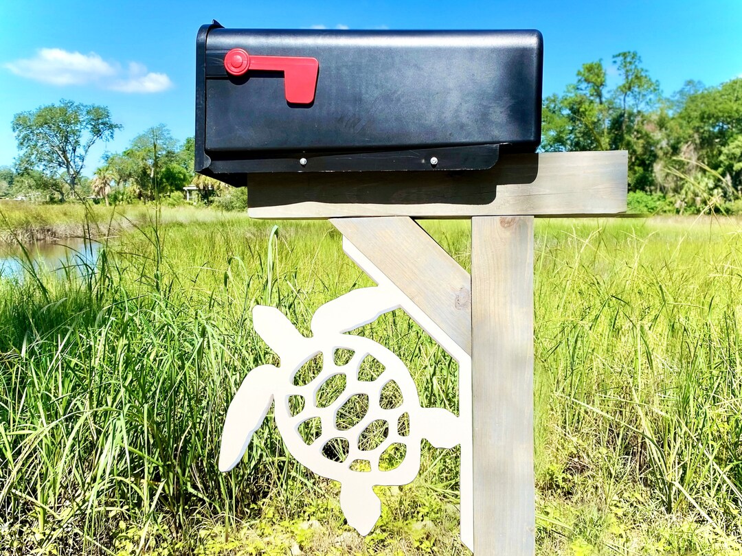 Sea Turtle Mailbox Bracket: Weatherproof Coastal Beach House Outdoor ...
